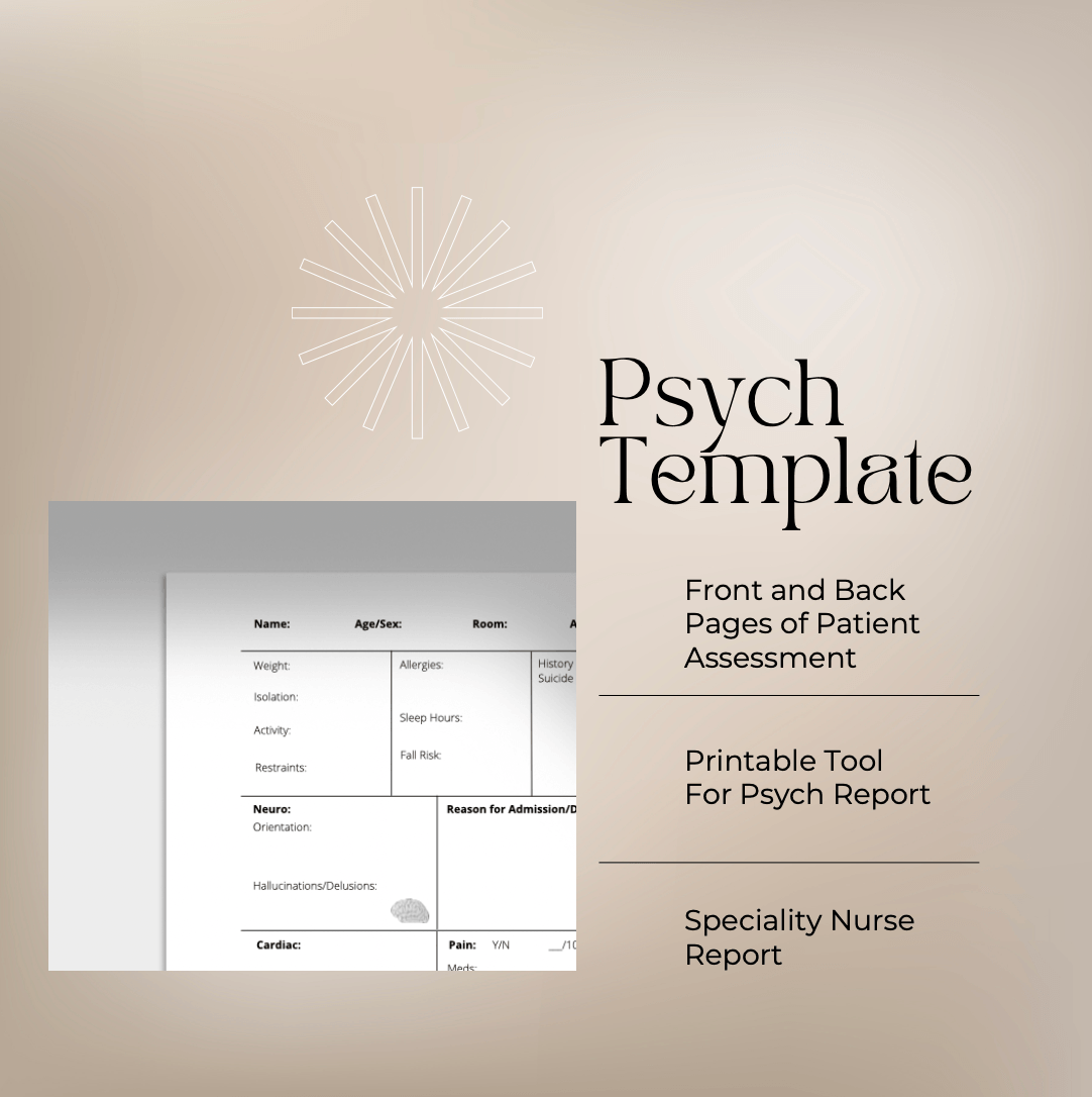 Digital Download Psych Mental Health Nurse Report Template – Miami Design Shops